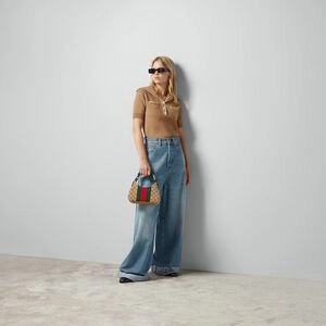 Gucci Horsebit Raw Cut Hem Wide Leg Jeans