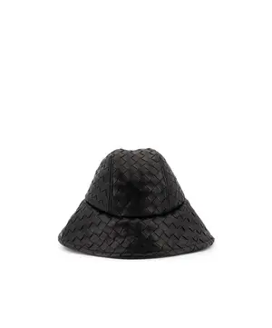 Bottega Veneta Intrecciato Leather Bucket Hat - Black