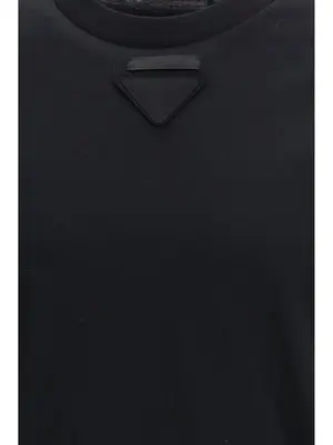 Prada Triangle-patch Crewneck T-shirt - Black