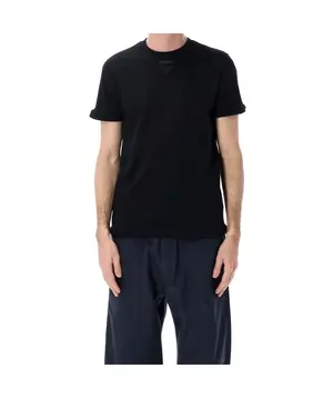 Prada Triangle-patch Crewneck T-shirt - Black