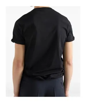 Prada Triangle-patch Crewneck T-shirt - Black
