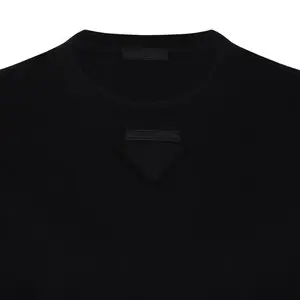 Prada Triangle-patch Crewneck T-shirt - Black