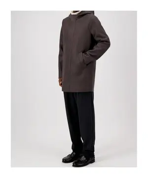 Harris Wharf London Hooded Funnel-neck Coat