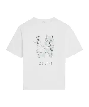 Celine Oversized Cotton Jersey T-shirt With Graphic Print