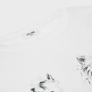 Celine Oversized Cotton Jersey T-shirt With Graphic Print