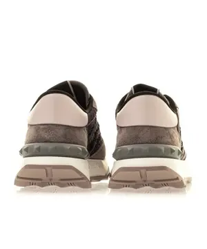 Valentino Garavani Low-cut Lace-up Sneakers With Vlogo Signature - Gray