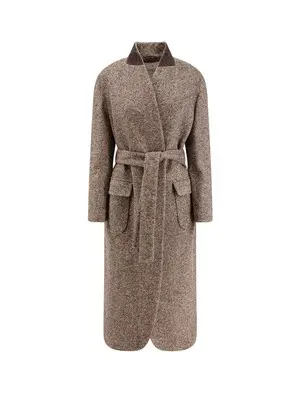 Brunello Cucinelli Single-breasted Belted Coat