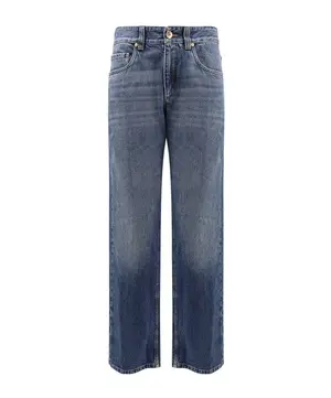 Brunello Cucinelli High-waisted Straight-leg Jeans - Blue