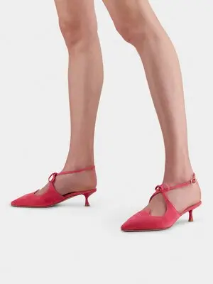 ROGER VIVIER I Love Vivier Bow Slingback Mules In Suede