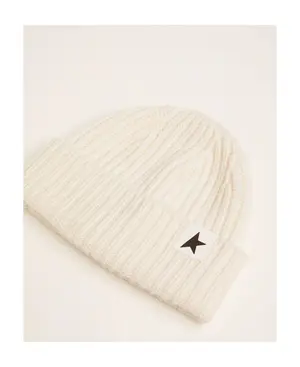GOLDEN GOOSE Ribbed Beanie With Star Patch