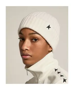GOLDEN GOOSE Ribbed Beanie With Star Patch