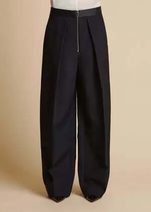Khaite Marine Low-rise Wide-leg Pants - Black