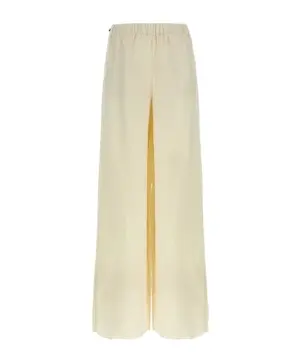 Max Mara Onore Wide Leg Pants In Washed Linen And Silk Twill