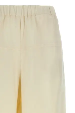 Max Mara Onore Wide Leg Pants In Washed Linen And Silk Twill