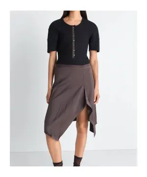 LEMAIRE Ribbed Knit Henley Top - Black