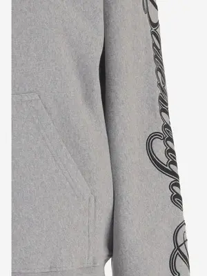 Balenciaga Cursive Zip-up Hoodie - Gray