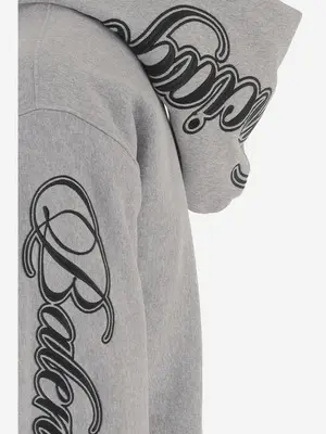 Balenciaga Cursive Zip-up Hoodie - Gray