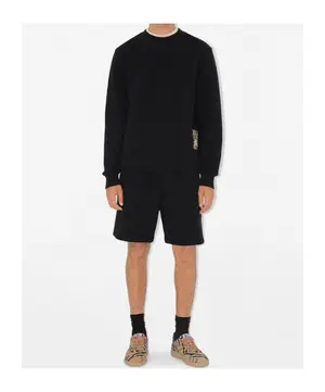 Burberry Check-label Track Shorts - Black