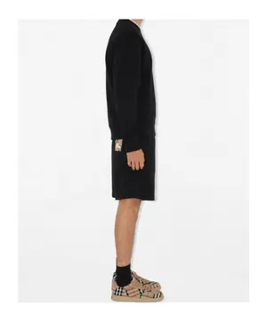Burberry Check-label Track Shorts - Black