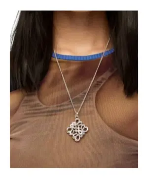 Loewe Small Anagram Pendant Necklace In Sterling