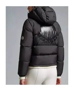Moncler Ebre Logo Embroidered Button-up Down Jacket