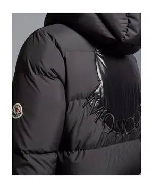 Moncler Ebre Logo Embroidered Button-up Down Jacket