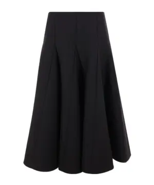 Valentino Garavani Crepe Couture Flared Midi Skirt - Black