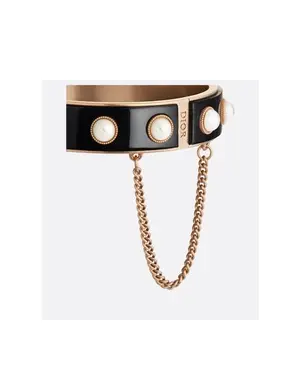 Dior Punk Bangle With Pearl Embellishments And Chain Detail
