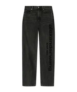 Alexander Wang Logo Embroidered Straight Leg Jeans