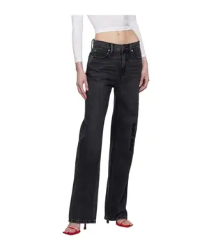 Alexander Wang Logo Embroidered Straight Leg Jeans