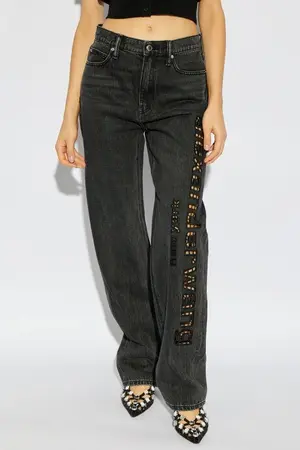 Alexander Wang Logo Embroidered Straight Leg Jeans
