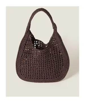 Miu Miu Raffia-effect Woven Hobo Bag