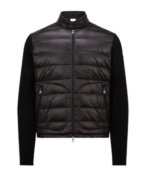 Moncler Logo Patch Down Cardigan - Black