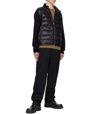 Moncler Logo Patch Down Cardigan - Black