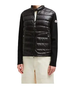 Moncler Logo Patch Down Cardigan - Black