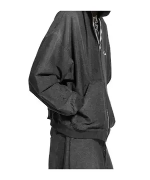 Balenciaga Loop Sports Icon Embroidered Zipped Hoodie - Coal Gray