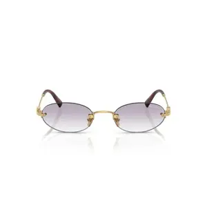 Miu Miu Oval Frame Sunglasses - Gray