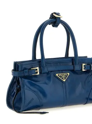 Prada Mini Bonnie Buckle Leather Tote Bag