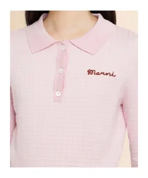Marni Jacquard Check Polo Shirt - Pink