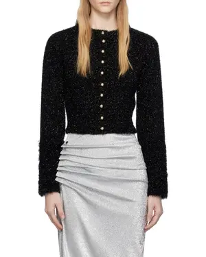 Rabanne Cropped Cardigan With Metal Buttons