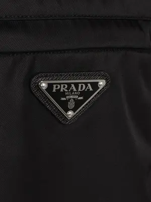 Prada Re-nylon And Jersey T-shirt With Zippered Pocket - Black