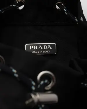 Prada Speedrock Re-nylon And Leather Pouch - Black