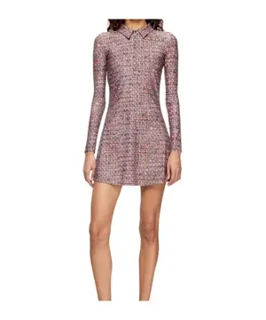 DIESEL® Printed Bouclé Mini Shirt Dress