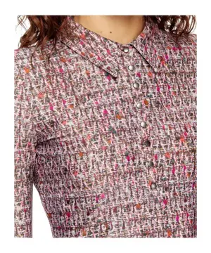 DIESEL® Printed Bouclé Mini Shirt Dress
