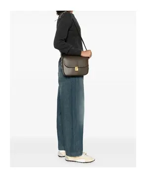Soeur Flap Shoulder Bag With Gold Tone Clasp - Black