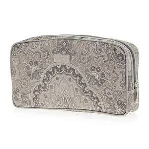 Etro Paisley Print Zipper Clutch - Gray