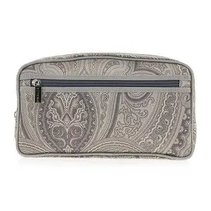 Etro Paisley Print Zipper Clutch - Gray