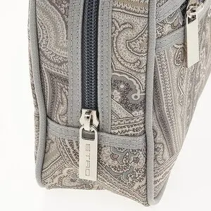 Etro Paisley Print Zipper Clutch - Gray