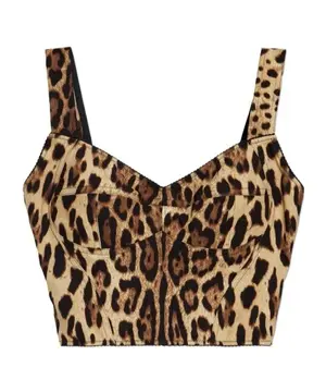 DOLCE & GABBANA Dolce & Gabbana Leopard Print Bustier Top