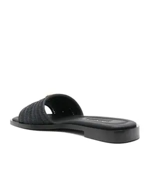 Prada Logo Plaque Square Toe Sandals
